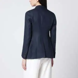 Tagliatore Navy Double-breasted Linen Jacket