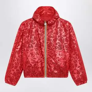 K-WAY Laurette Laminated Print Jacket - Red