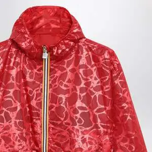 K-WAY Laurette Laminated Print Jacket - Red