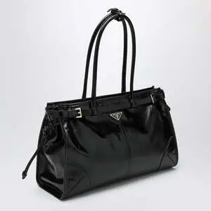 Prada Large Bonnie Bag In Leather - Black