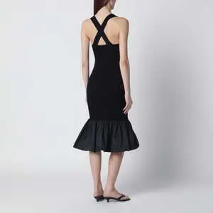 PATOU Sleeveless Midi Dress With Faille Ruffle Hem