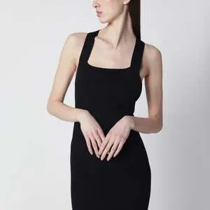 PATOU Sleeveless Midi Dress With Faille Ruffle Hem