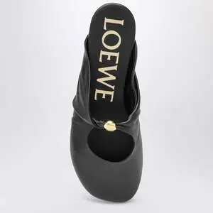 Loewe Pebble Sabot In Soft Lamb Nappa Leather - Black
