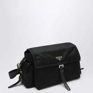 Prada Large Re-nylon Bag With Leather Details