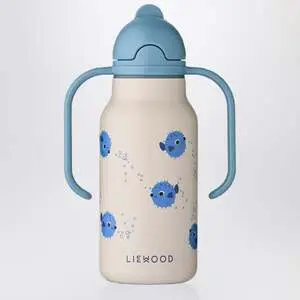 LIEWOOD Kimmie Stainless Steel Thermal Bottle With Puffer Fish Print - Blue