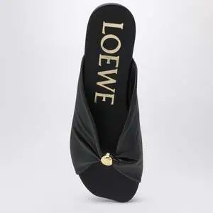 Loewe Pebble Soft Lambskin Nappa Slides - Black