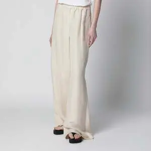 Max Mara Wide-leg Linen And Silk Twill Trousers