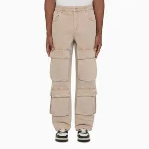 REPRESENT Beige Denim Cargo Trousers