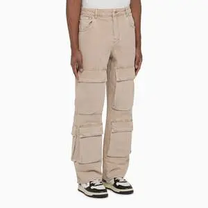 REPRESENT Beige Denim Cargo Trousers