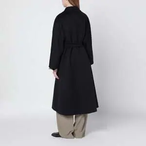 Max Mara Navy Cashmere Wrap Coat