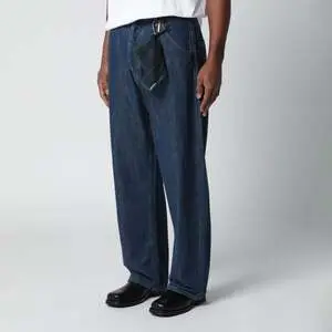 DARKPARK Indigo Cotton-blend Jeans With Removable Logo Keychain