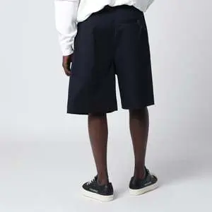 DARKPARK Navy Cotton Bermuda Shorts With Carabiner And Scarf Detail - Blue