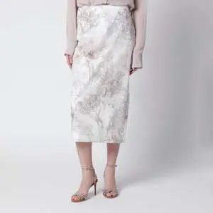 Max Mara Printed Gabardine Pencil Skirt