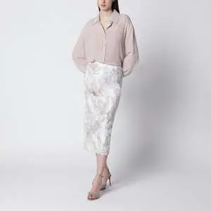 Max Mara Printed Gabardine Pencil Skirt