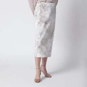 Max Mara Printed Gabardine Pencil Skirt