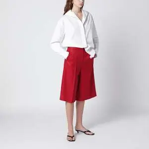 Max Mara Linen Wide Leg Bermuda Shorts