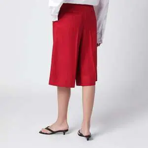 Max Mara Linen Wide Leg Bermuda Shorts