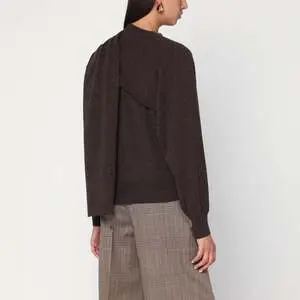 FERRAGAMO Clay Mélange Cashmere Cardigan With Scarf Detail