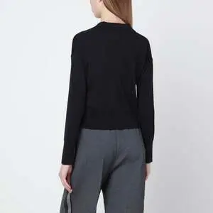 Max Mara Navy Wool-blend Cardigan - Blue