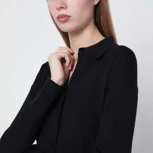 Max Mara Navy Wool-blend Cardigan - Blue