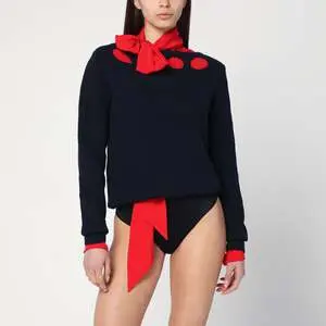 Prada Cotton Sweater With Geometric Details