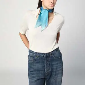 Prada Turquoise Ribbon In Silk Twill