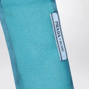 Prada Turquoise Ribbon In Silk Twill