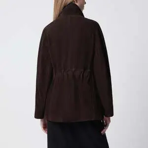 Nour Hammour Mocha Quai Fluid Suede Jacket - Brown