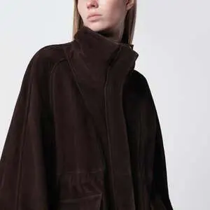 Nour Hammour Mocha Quai Fluid Suede Jacket - Brown