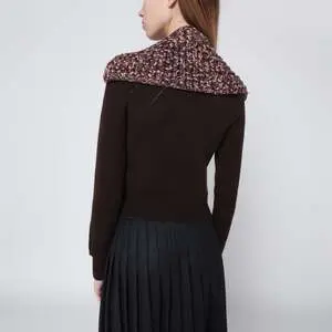 Prada Wool And Cashmere Knit Collar With Tie Detail