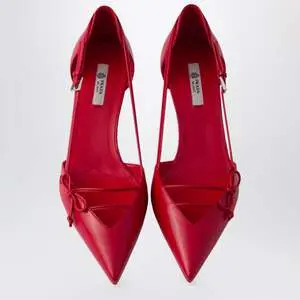 Prada Leather Pumps With Bow Detail
