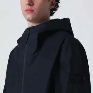 Stone Island Cotton Zip-up Hooded Jacket