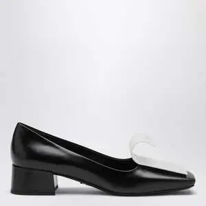 Prada Leather Décolleté Shoes With Square Toe And Block Heel