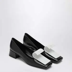 Prada Leather Décolleté Shoes With Square Toe And Block Heel