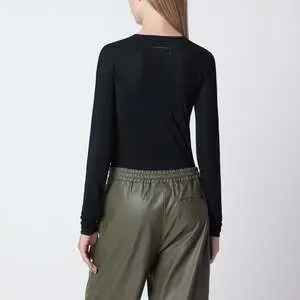 MAISON MARGIELA Crew-neck Long-sleeve Bodysuit - Black