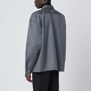 Prada Gray Wool Overshirt With Zip