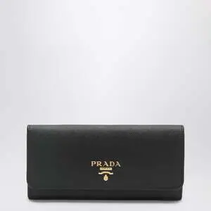 Prada Large Saffiano Leather Wallet - Black