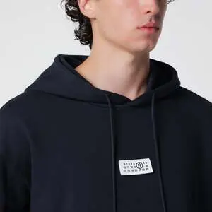 MAISON MARGIELA Navy Cotton Hoodie