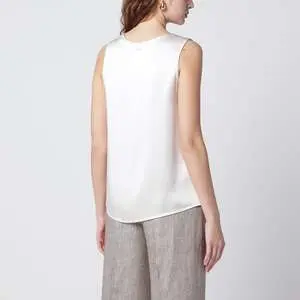 Max Mara Ivory Satin Top - Beige