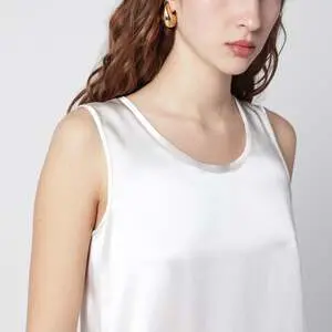 Max Mara Ivory Satin Top - Beige