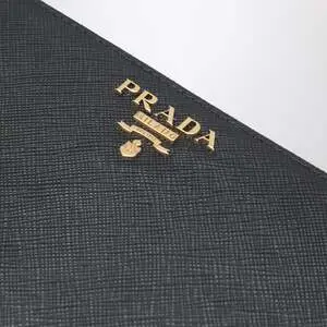Prada Large Saffiano Wallet - Black