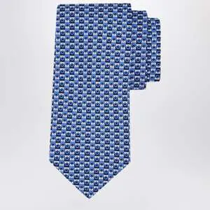 FERRAGAMO Gancini Print Silk Tie - Multicolor