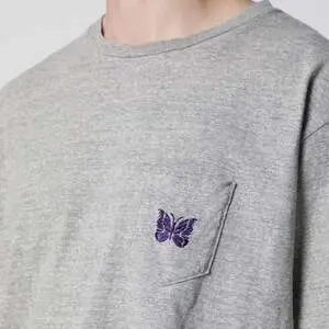 Needles Cotton T-shirt With Embroidery - Grey