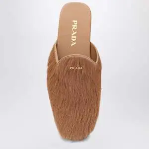 Prada Hairy-effect Sabot - Orange