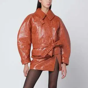 Andamane Faux Leather Belted Jacket