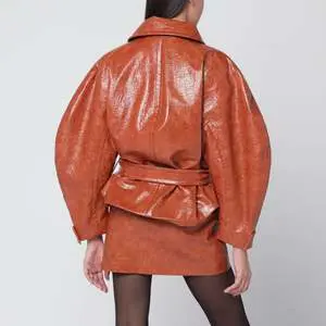 Andamane Faux Leather Belted Jacket