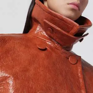 Andamane Faux Leather Belted Jacket