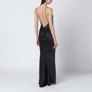 Andamane Ninfea Maxi Dress With Back Draping - Black