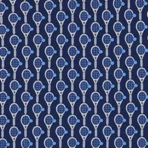 FERRAGAMO Royal Blue Tennis Print Silk Tie