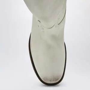 Prada Aged-effect Leather Boots